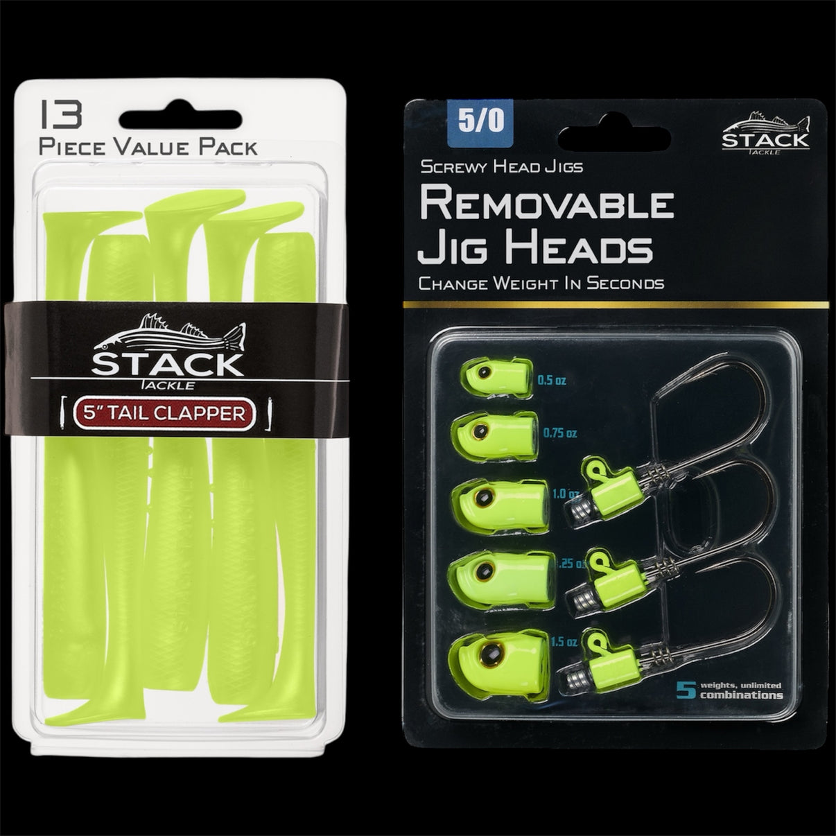 Screwy Head Jigs + Tail Clapper Bundle Pack – Stack Tackle